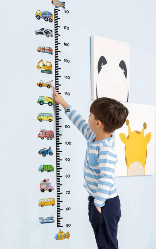 Sticker Perete Autocolant cu Centimetru pentru Copii Macara Trun si ...