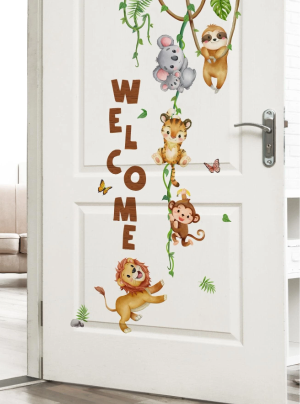 Sticker Perete Animale si Soare 24x42cm