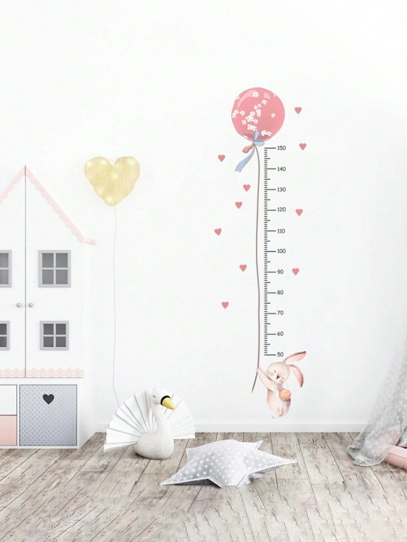 Sticker Perete cu Centimetru Copii Girafa si Maimuta